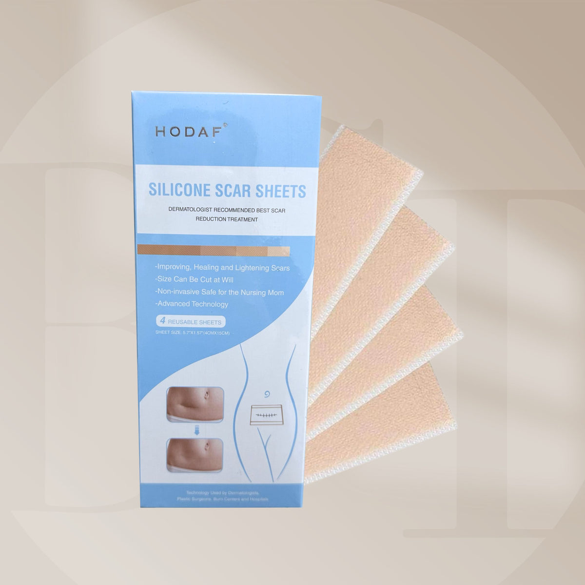 4 Pack Silicone Scar Sheets | Silicone Post-surgical Bandage – BST ...
